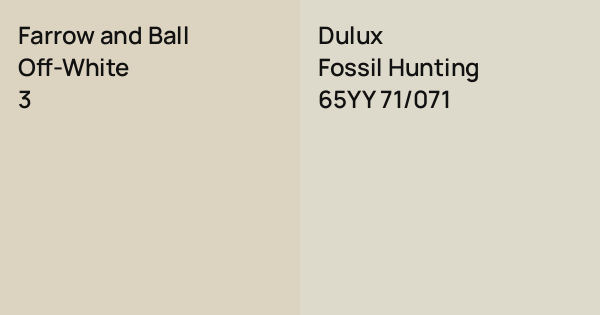 Farrow and Ball Off-White vs. Dulux Fossil Hunting comparison