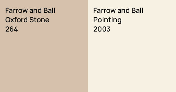 Farrow and Ball Oxford Stone vs. Farrow and Ball Pointing comparison