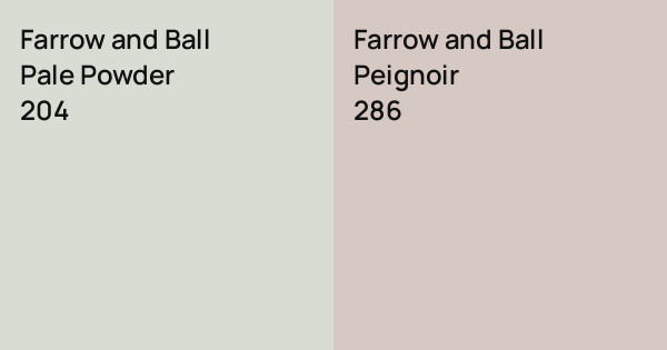 Farrow and Ball Pale Powder vs. Farrow and Ball Peignoir comparison