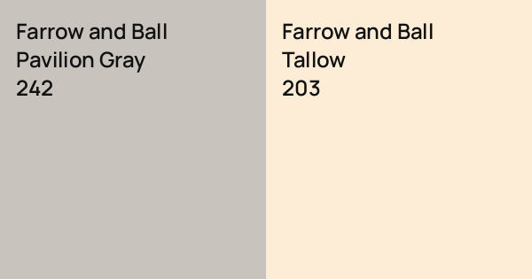 Farrow and Ball Pavilion Gray vs. Farrow and Ball Tallow comparison