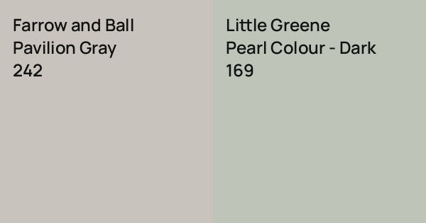 Farrow and Ball Pavilion Gray vs. Little Greene Pearl Colour - Dark ...
