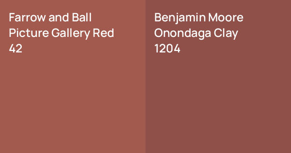 Farrow and Ball Picture Gallery Red vs. Benjamin Moore Onondaga Clay ...