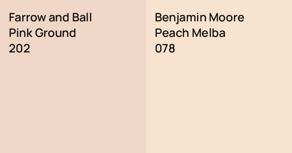 Farrow and Ball Pink Ground vs. Benjamin Moore Peach Melba comparison