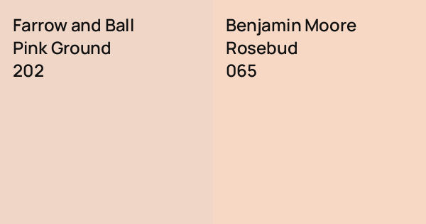 Farrow and Ball Pink Ground vs. Benjamin Moore Rosebud comparison