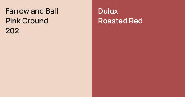 Farrow and Ball Pink Ground vs. Dulux Roasted Red comparison
