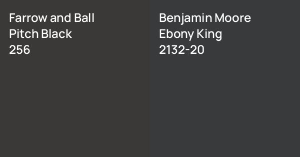 Farrow and Ball Pitch Black vs. Benjamin Moore Ebony King comparison