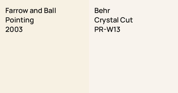 Farrow and Ball Pointing vs. Behr Crystal Cut comparison
