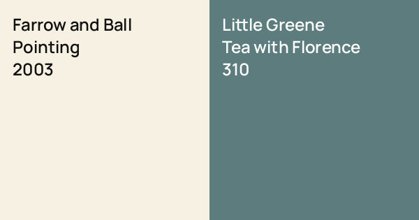 Farrow and Ball Pointing vs. Little Greene Tea with Florence comparison