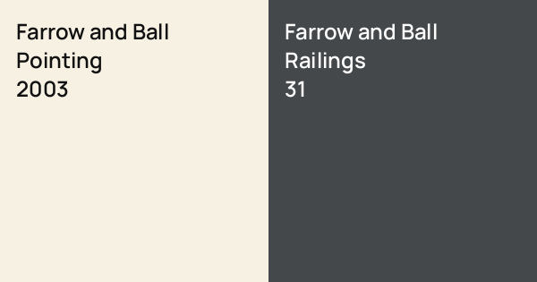 Farrow and Ball Pointing vs. Farrow and Ball Railings comparison