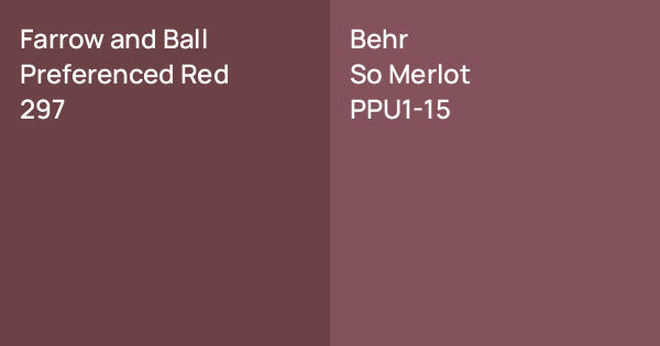 Farrow and Ball Preferenced Red vs. Behr So Merlot comparison
