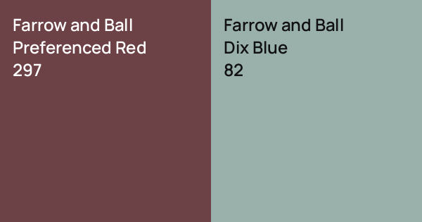 Farrow and Ball Preferenced Red vs. Farrow and Ball Dix Blue comparison