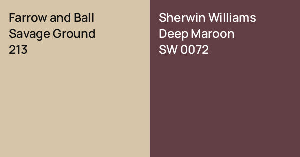 Farrow and Ball Savage Ground vs. Sherwin Williams Deep Maroon comparison