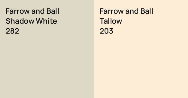 Farrow and Ball Shadow White vs. Farrow and Ball Tallow comparison