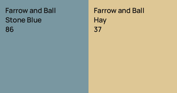 Farrow and Ball Stone Blue vs. Farrow and Ball Hay comparison