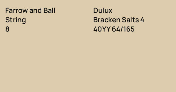 Farrow and Ball String vs. Dulux Bracken Salts 4 comparison