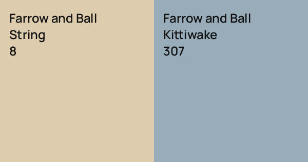 Farrow and Ball String vs. Farrow and Ball Kittiwake comparison