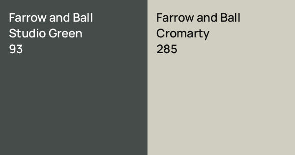 Farrow and Ball Studio Green vs. Farrow and Ball Cromarty comparison