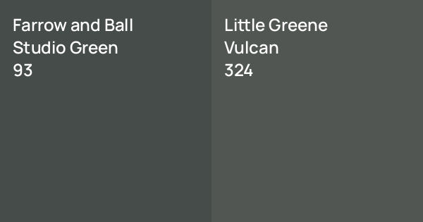 Farrow and Ball Studio Green vs. Little Greene Vulcan comparison