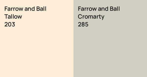 Farrow and Ball Tallow vs. Farrow and Ball Cromarty comparison