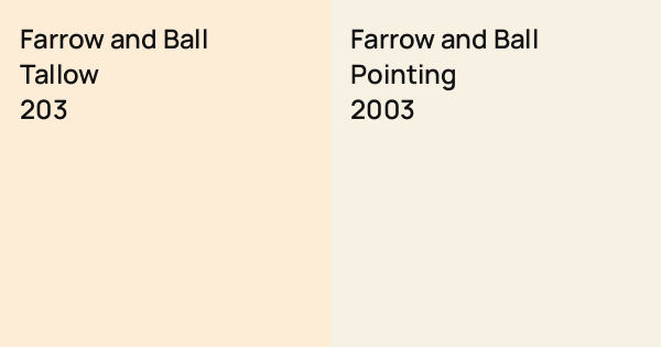 Farrow and Ball Tallow vs. Farrow and Ball Pointing comparison