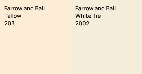 Farrow and Ball Tallow vs. Farrow and Ball White Tie comparison