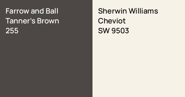 Farrow and Ball Tanner's Brown vs. Sherwin Williams Cheviot comparison