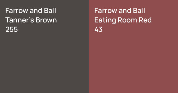 Farrow and Ball Tanner's Brown vs. Farrow and Ball Eating Room Red ...