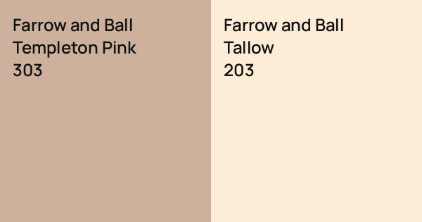 Farrow and Ball Templeton Pink vs. Farrow and Ball Tallow comparison