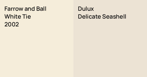 Farrow and Ball White Tie vs. Dulux Delicate Seashell comparison
