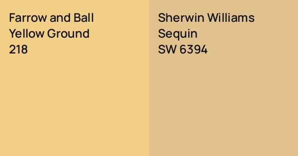 Farrow and Ball Yellow Ground vs. Sherwin Williams Sequin comparison
