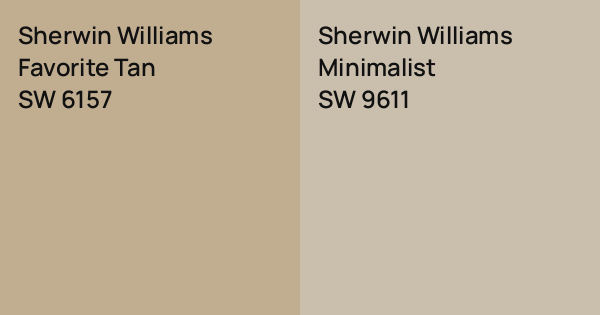 Sherwin Williams Favorite Tan vs. Sherwin Williams Minimalist comparison