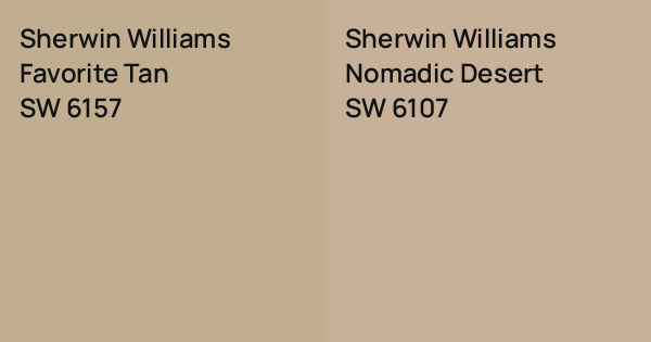 Sherwin Williams Favorite Tan vs. Sherwin Williams Nomadic Desert ...