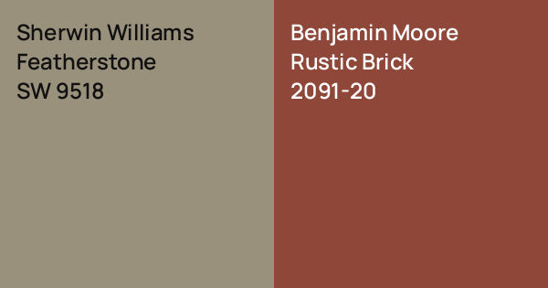 Sherwin Williams Featherstone vs. Benjamin Moore Rustic Brick comparison
