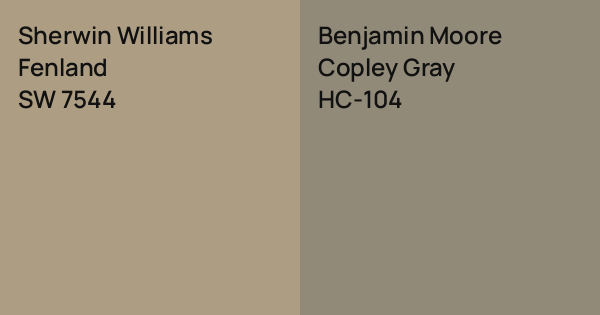 Sherwin Williams Fenland vs. Benjamin Moore Copley Gray comparison