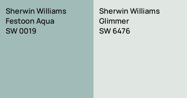 Sherwin Williams Festoon Aqua vs. Sherwin Williams Glimmer comparison
