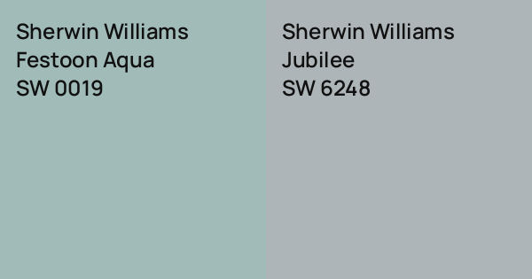 Sherwin Williams Festoon Aqua vs. Sherwin Williams Jubilee comparison