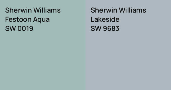 Sherwin Williams Festoon Aqua vs. Sherwin Williams Lakeside comparison