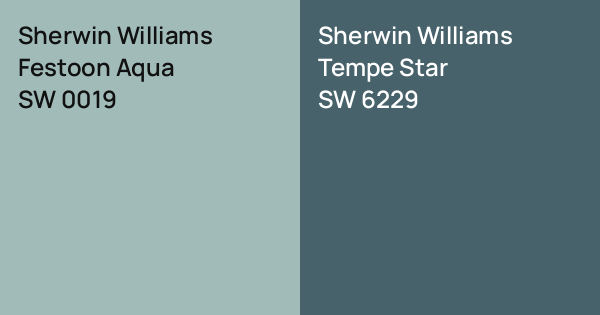 Sherwin Williams Festoon Aqua vs. Sherwin Williams Tempe Star comparison