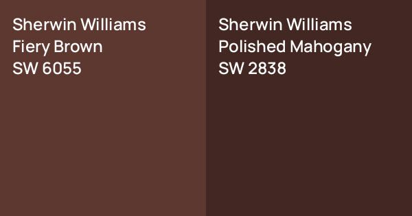Sherwin Williams Fiery Brown vs. Sherwin Williams Polished Mahogany ...