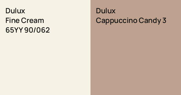 Dulux Fine Cream vs. Dulux Cappuccino Candy 3 comparison