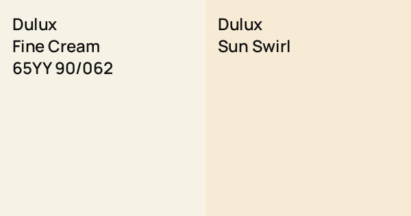 Dulux Fine Cream vs. Dulux Sun Swirl comparison