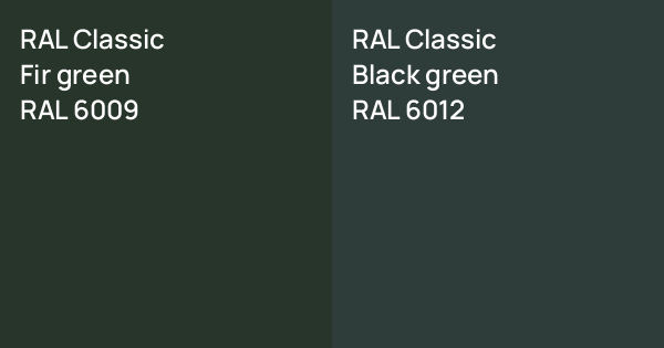 RAL Classic Fir green vs. RAL Classic Black green comparison
