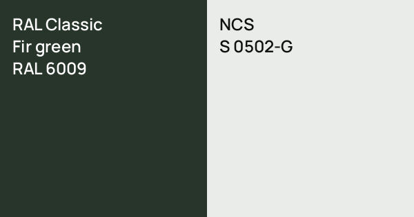 RAL Classic Fir green vs. NCS S 0502-G comparison