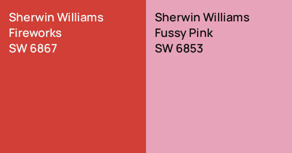 Sherwin Williams Fireworks vs. Sherwin Williams Fussy Pink comparison