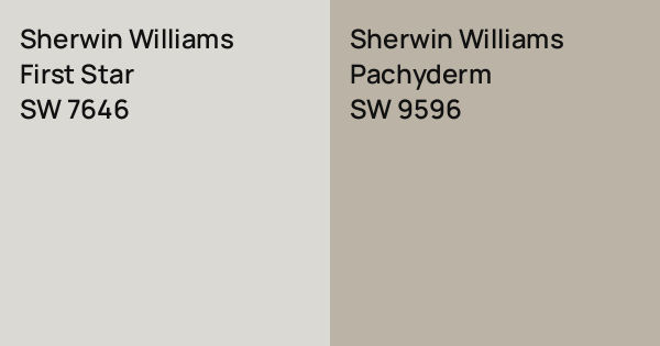 Sherwin Williams First Star vs. Sherwin Williams Pachyderm comparison