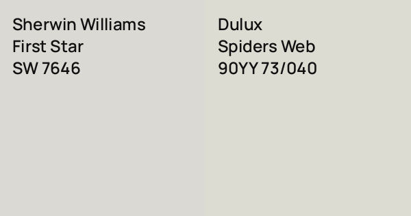 Sherwin Williams First Star vs. Dulux Spiders Web comparison