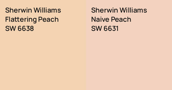 Sherwin Williams Flattering Peach vs. Sherwin Williams Naive Peach ...