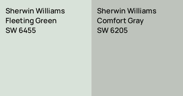 Sherwin Williams Fleeting Green vs. Sherwin Williams Comfort Gray ...