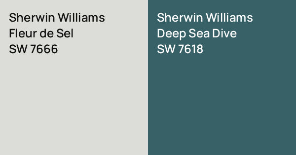 Sherwin Williams Fleur de Sel vs. Sherwin Williams Deep Sea Dive comparison