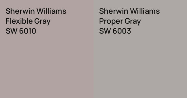 Sherwin Williams Flexible Gray vs. Sherwin Williams Proper Gray comparison